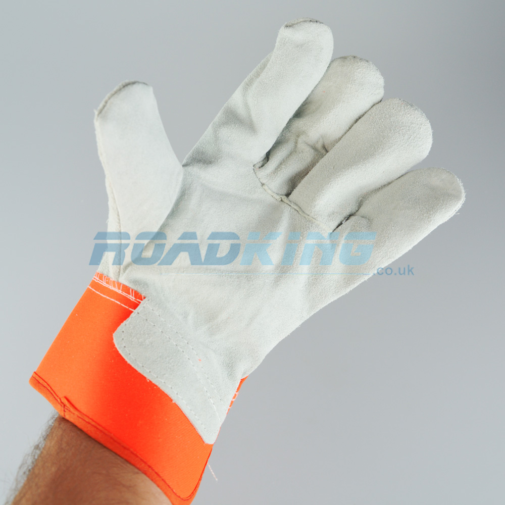 Reflective Work Gloves | Orange & Grey | ROADKING.co.uk