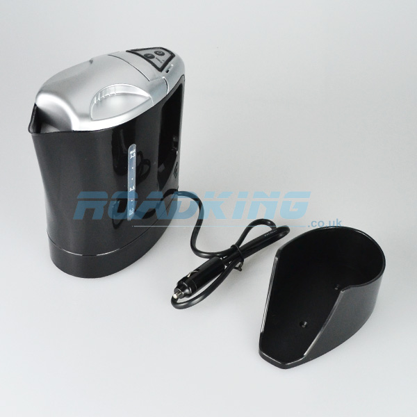 0.8 Litre Electric Truck Kettle & Holder | Black | 24v | ROADKING.co.uk