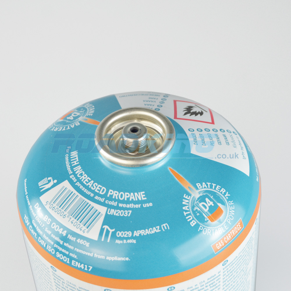 Gas Cartridge D4 Butane Battery | EN417 Screw Top | 460g | ROADKING.co.uk