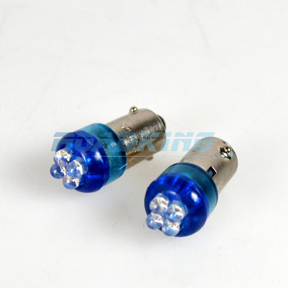 BA9S 24v LED Bulb | 2x 4 LED 24 Volt Bulbs | Blue | ROADKING.co.uk
