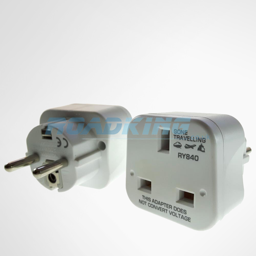 Travel Adapter | Europe 2-Pin to UK 3-Pin | 2 Pack | ROADKING.co.uk