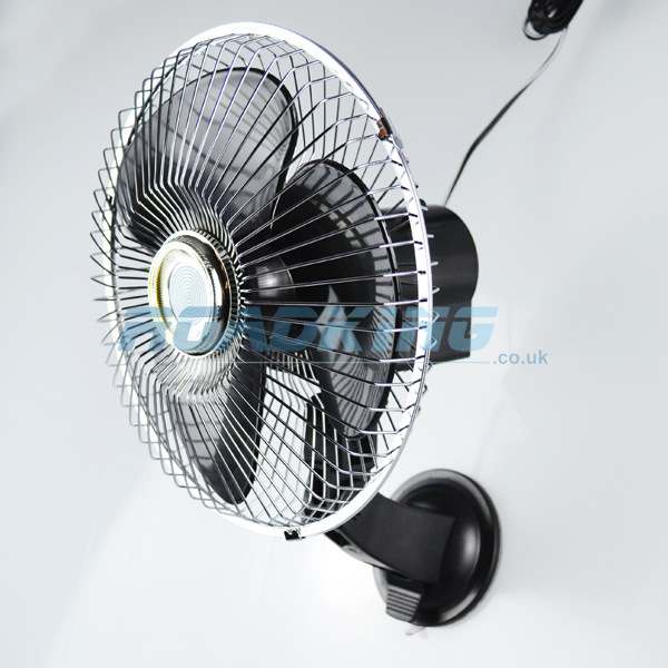 24v Cooling Fan | 8 Inch Oscillating with Suction Cup | ROADKING.co.uk