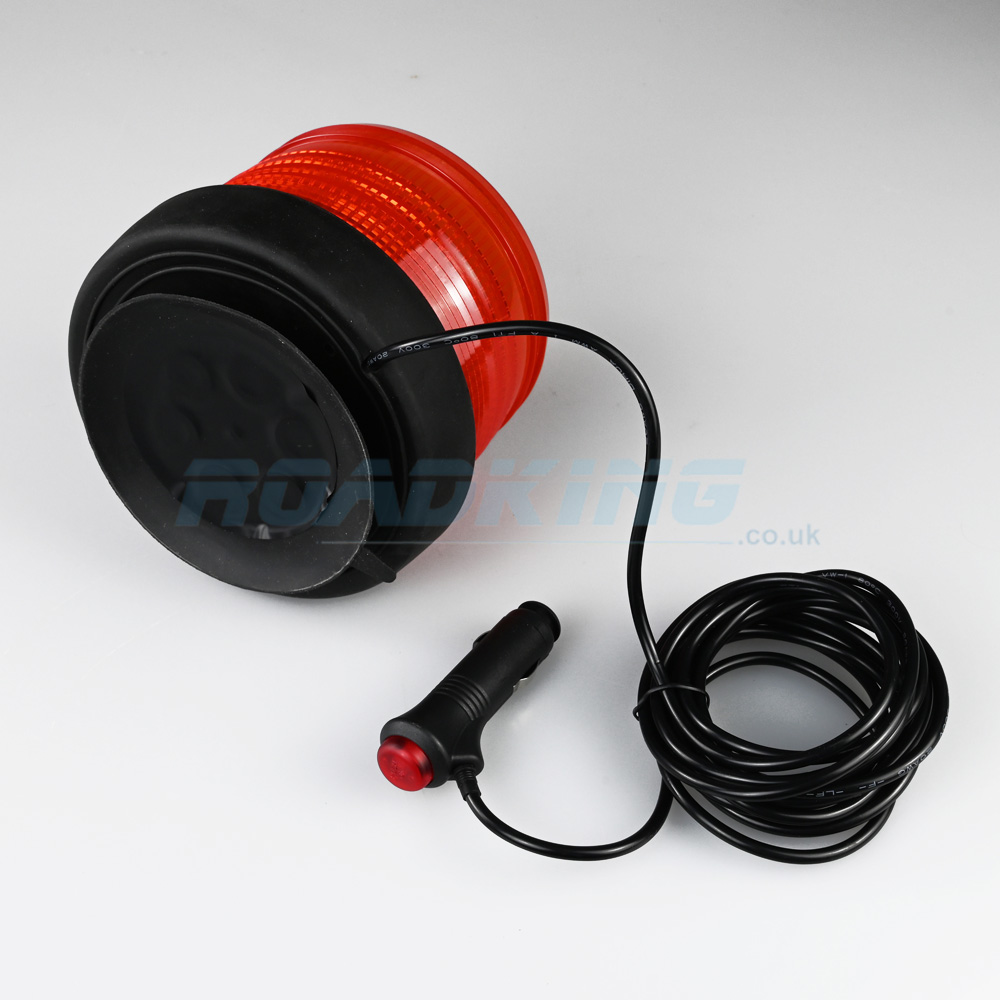 LED Beacon Flashing Light with 6" Magnetic Base & 3 Strobe Modes ...