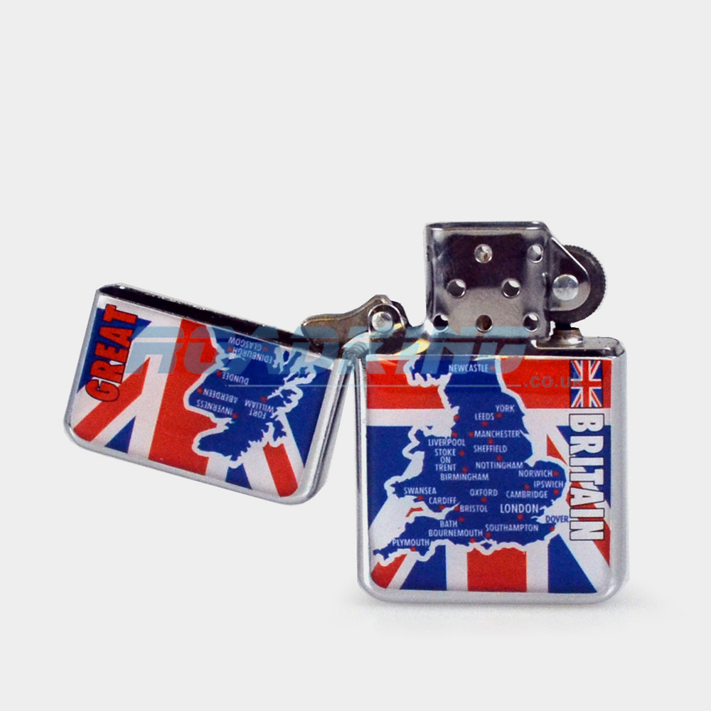 Union Jack Map Zippo Style Lighter | ROADKING.co.uk